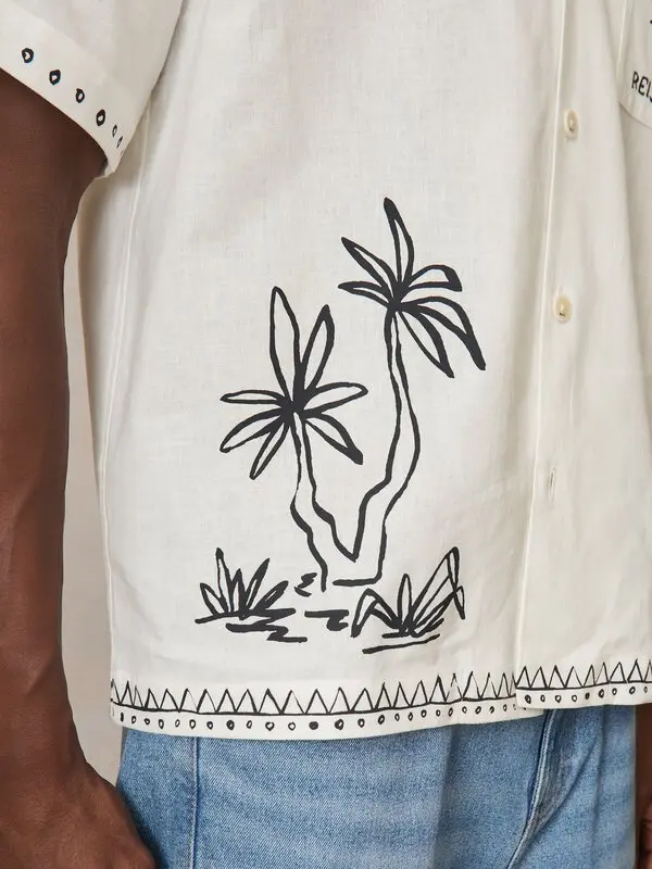 REISS X Ché | Cotton-linen Palm Shirt