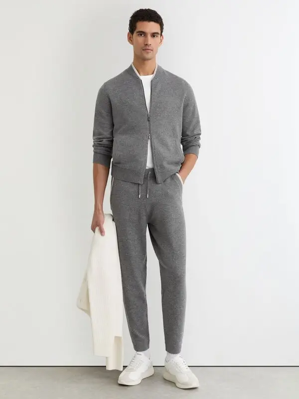 REISS Merino-wool Zipped Bomber Cardigan
