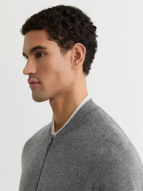 REISS Merino-wool Zipped Bomber Cardigan