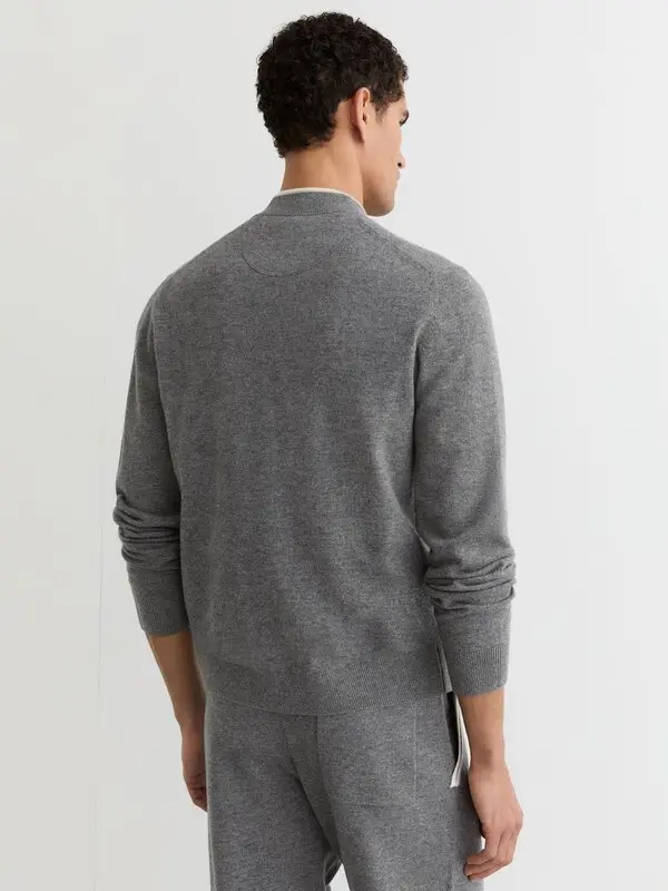 REISS Merino-wool Zipped Bomber Cardigan