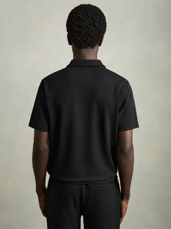 REISS Textured Half-zip Polo Shirt