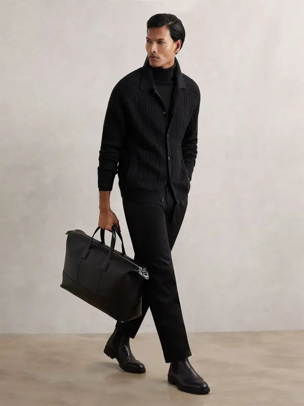 REISS Cable-knit Cardigan With Wool