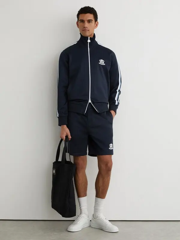 REISS Monogram Tape-detail Relaxed Shorts