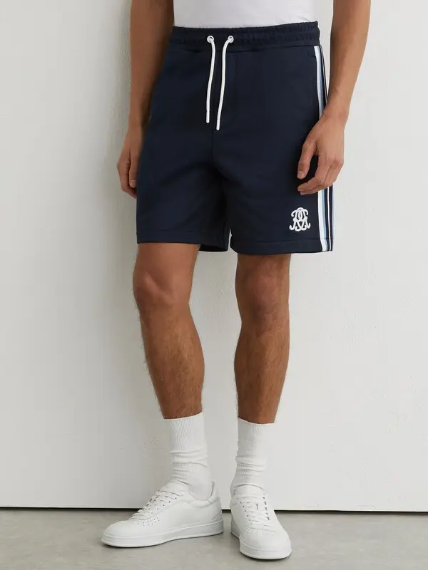 REISS Monogram Tape-detail Relaxed Shorts