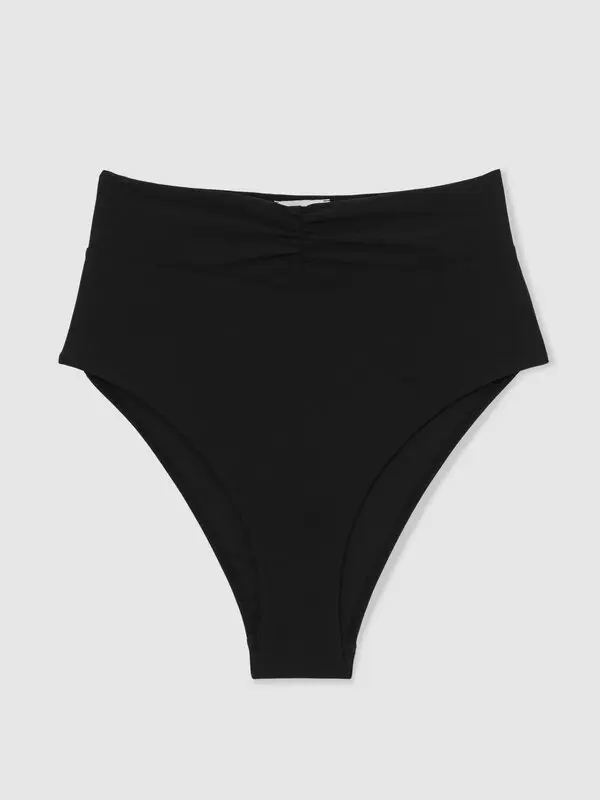 REISS High-waisted Ruched Bikini Bottoms