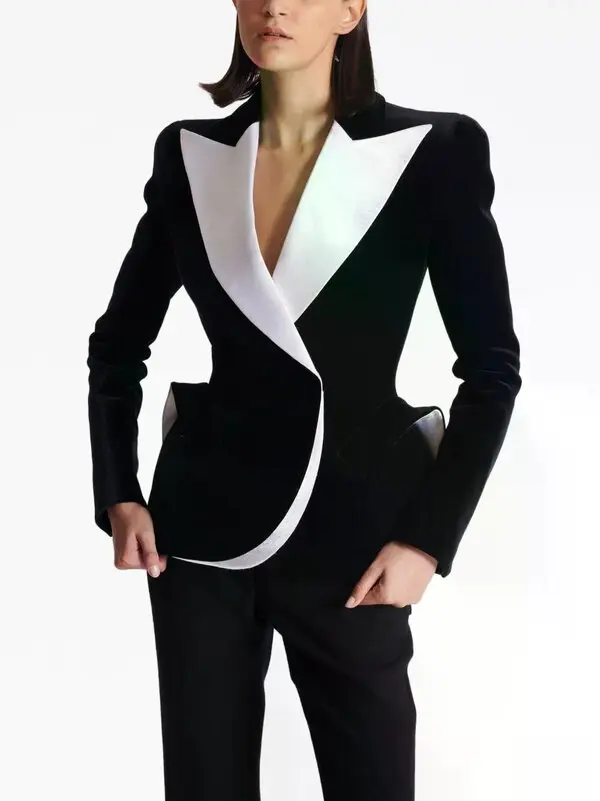 Balmain Two-tone Velvet Blazer