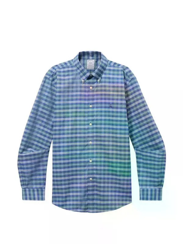 Brooks Brothers Button-down Collar Plaid Shirt - Blue