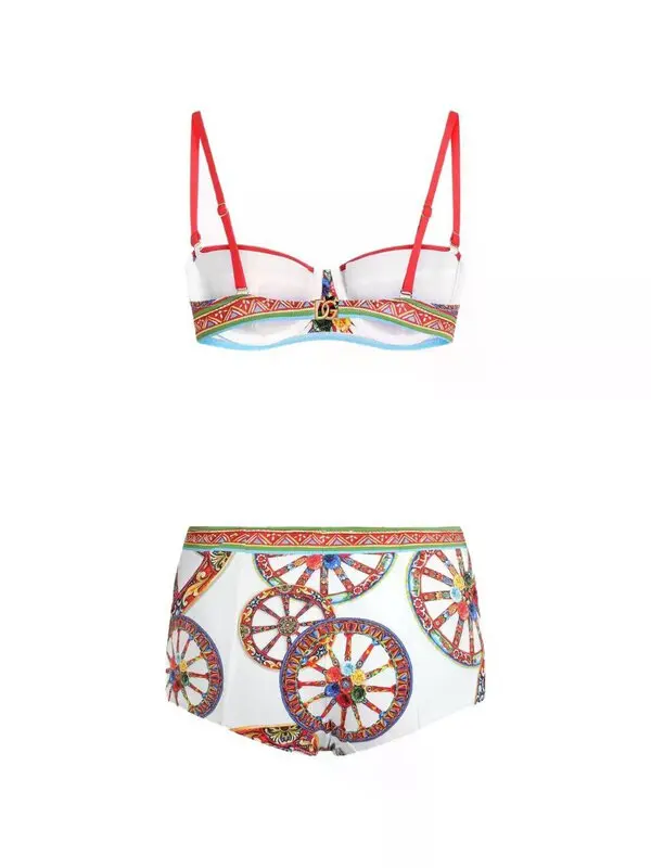 Dolce & Gabbana Carretto-print Balconette Bikini