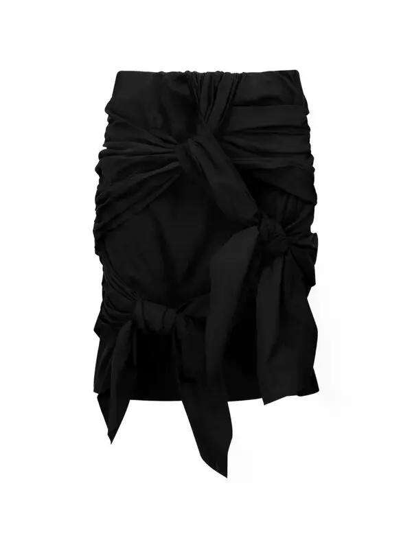 NACHE Twist-tie Ruched Midi Skirt