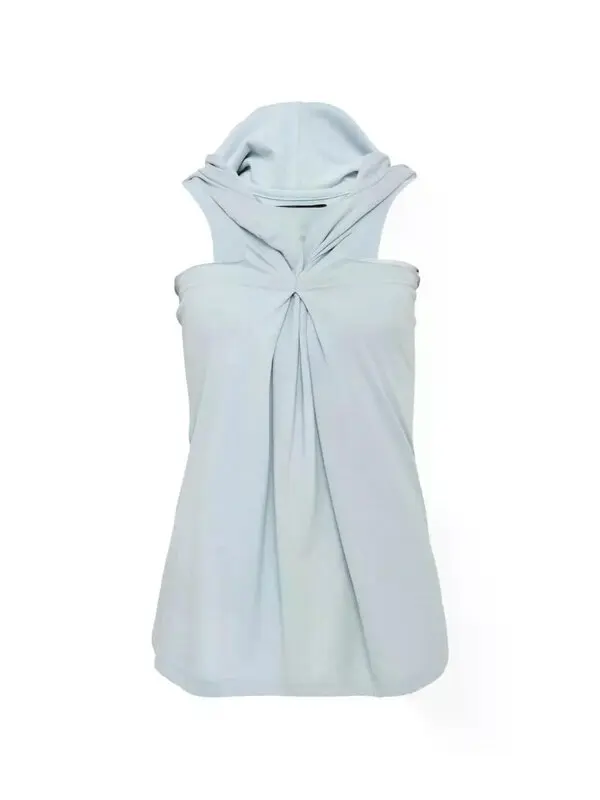 NACHE Sleeveless Hooded Top With Front Pinched Detailing