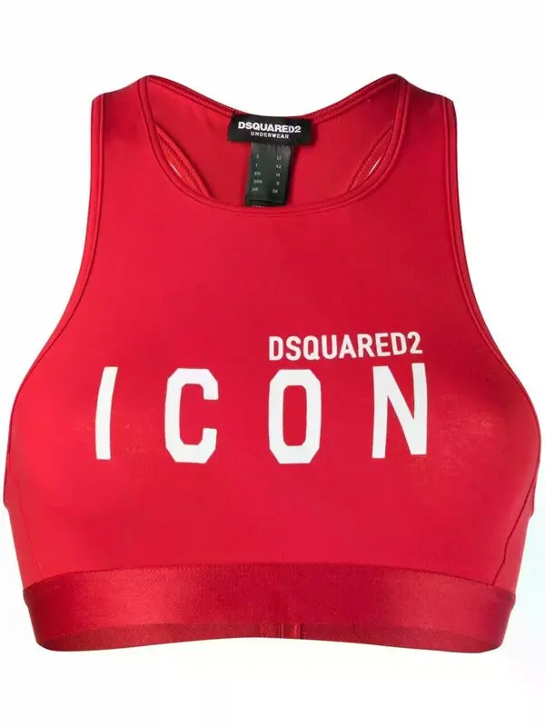 Dsquared2 Logo-print Cotton Bra - Red