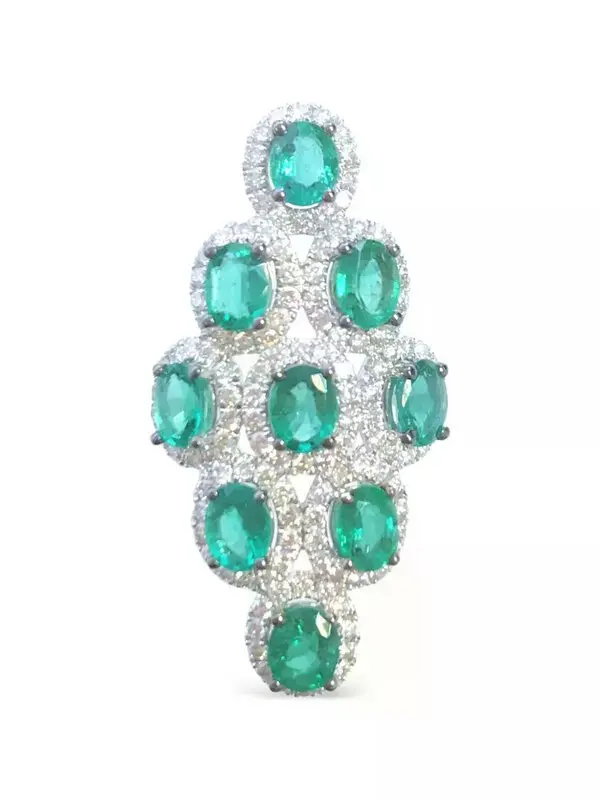 STEFERE Aurore Emerald And Diamond Ring - Silver