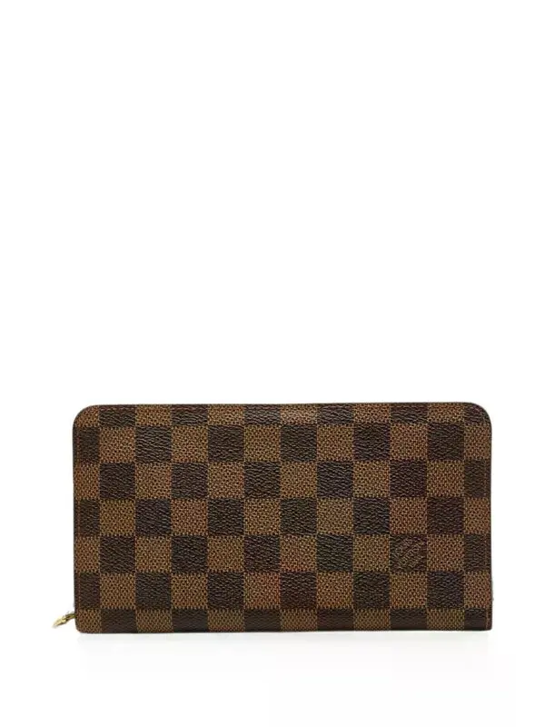 LOUIS VUITTON 2002 Damier Ebene Zippy Wallet Long Wallets