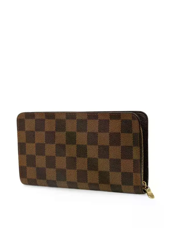 LOUIS VUITTON 2002 Damier Ebene Zippy Wallet Long Wallets