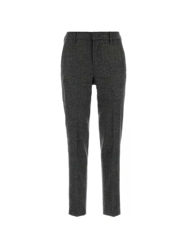 PT TORINO Check-pattern Embroidered Trousers