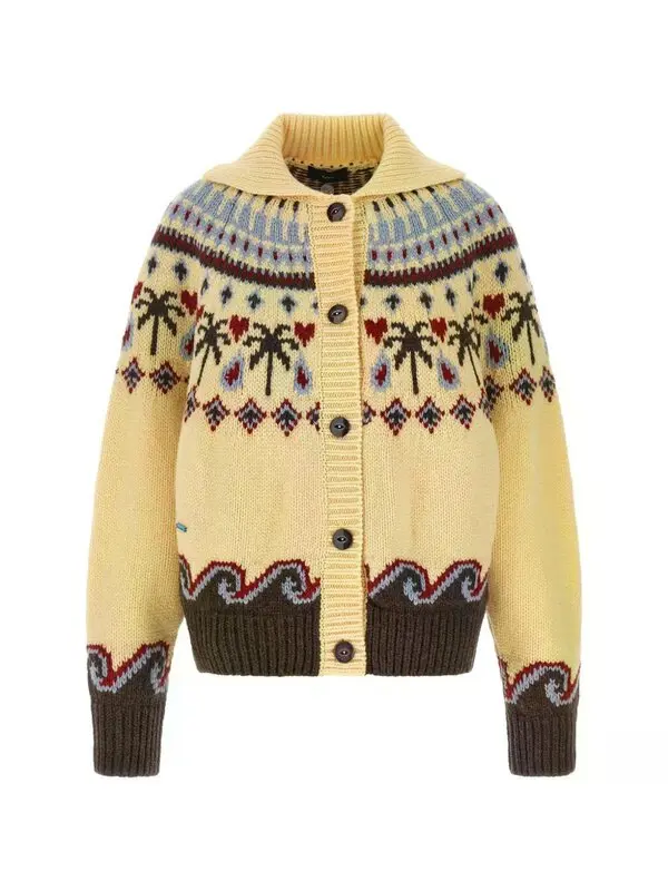 Alanui Sweet Winter Jacquard-knit Virgin Wool Cardigan