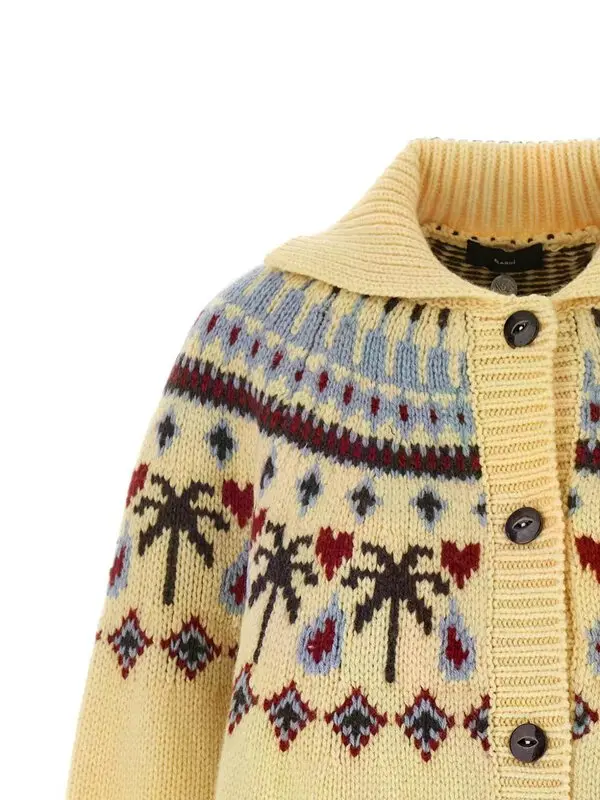 Alanui Sweet Winter Jacquard-knit Virgin Wool Cardigan