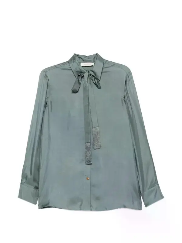 Zimmermann Pussy-bow Collar Shirt With Tassel Detail - Blue