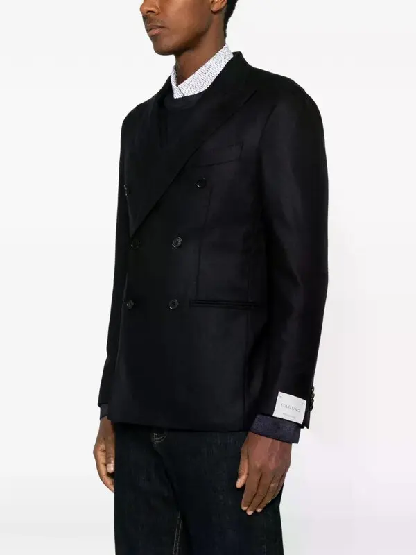 Caruso Double-breasted Peak-lapel Jacket