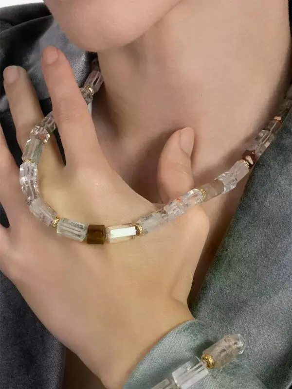 EDINA KISS Garden Quartz And Sapphire Beaded Necklace - Gold