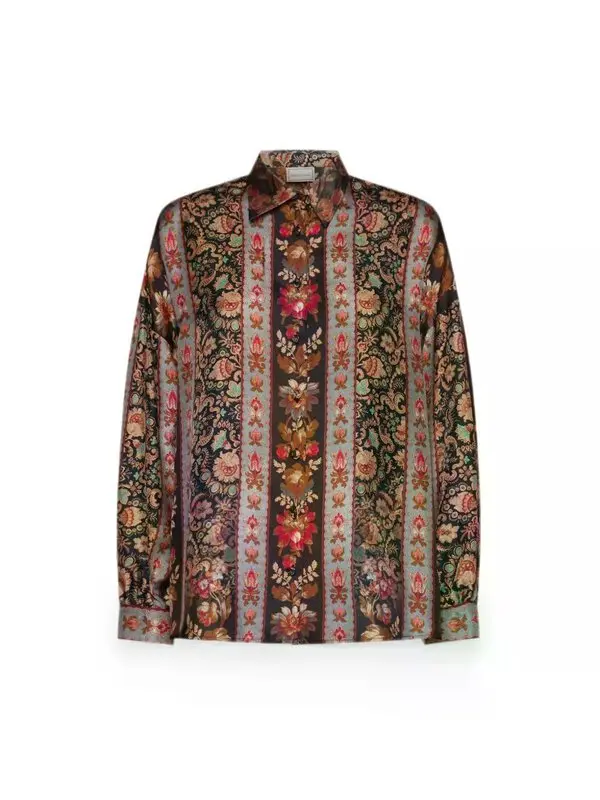 PIERRE-LOUIS MASCIA Aloe Floral-print Paisley Blouse - Brown