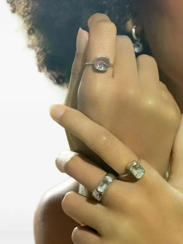 Moritz Glik 18k White Gold Diamond Cigar Band Ring
