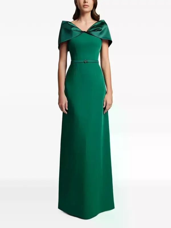 CRISTALLINI Bel Air Off-shoulder Maxi Dress - Green