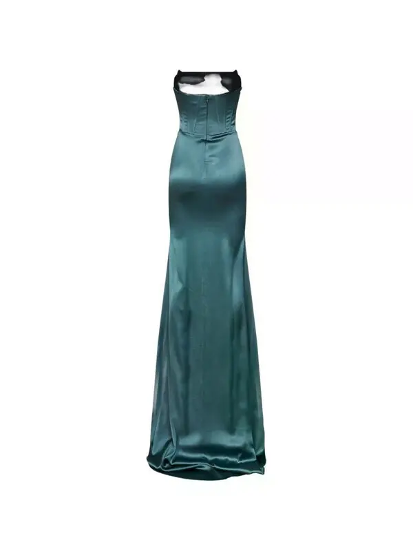 Giuseppe Di Morabito Strapless Bustier Asymmetric Gown - Blue