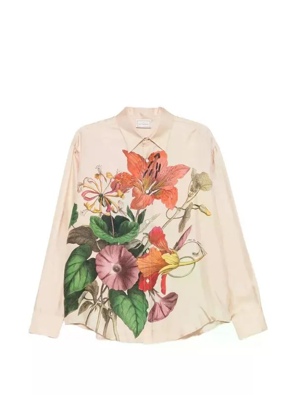 PIERRE-LOUIS MASCIA Floral-print Silk Shirt - Pink