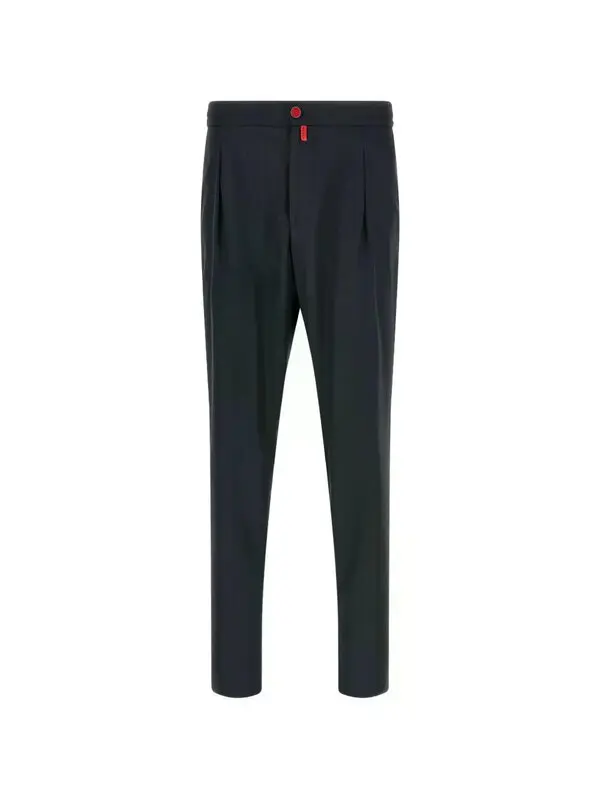 Kiton Pinched-front Tapered Trousers - Blue
