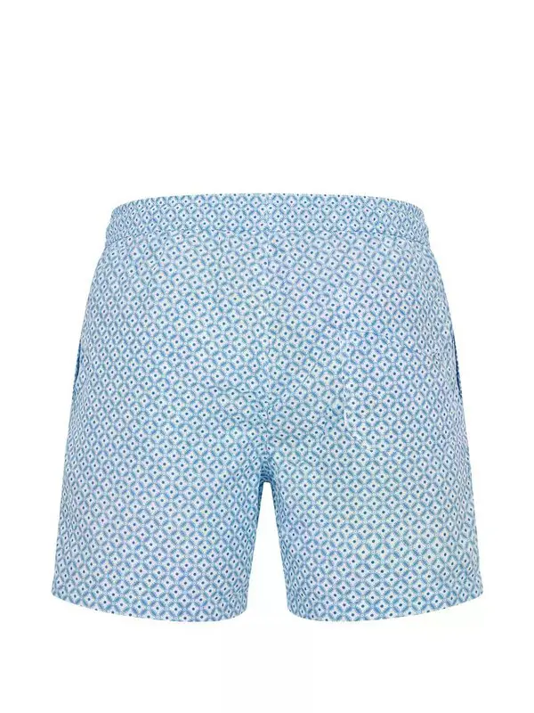 Fedeli Geometric-print Drawstring Swim Shorts