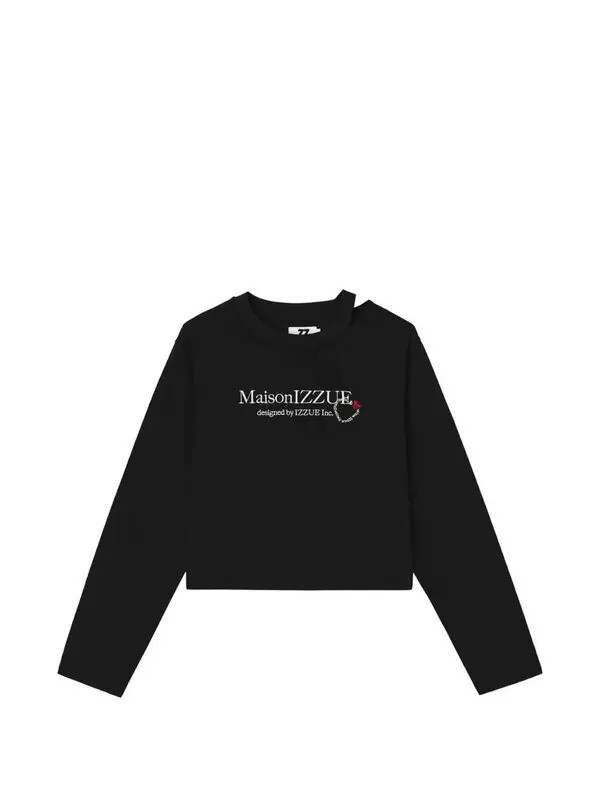 Izzue Logo-print Cut-out T-shirt - Black