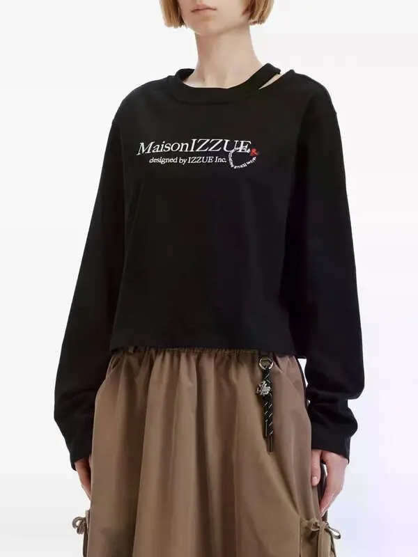 Izzue Logo-print Cut-out T-shirt