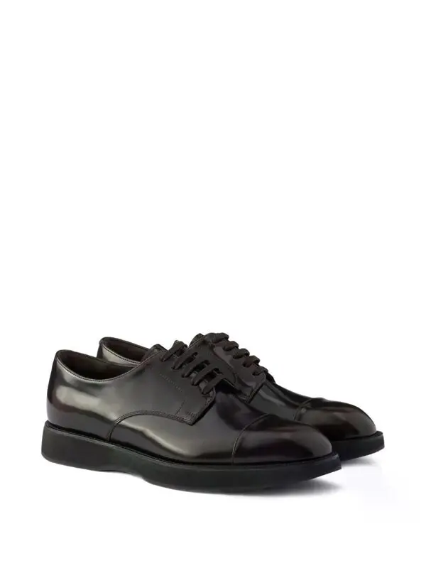 Prada Brushed Leather Lace-up Shoes
