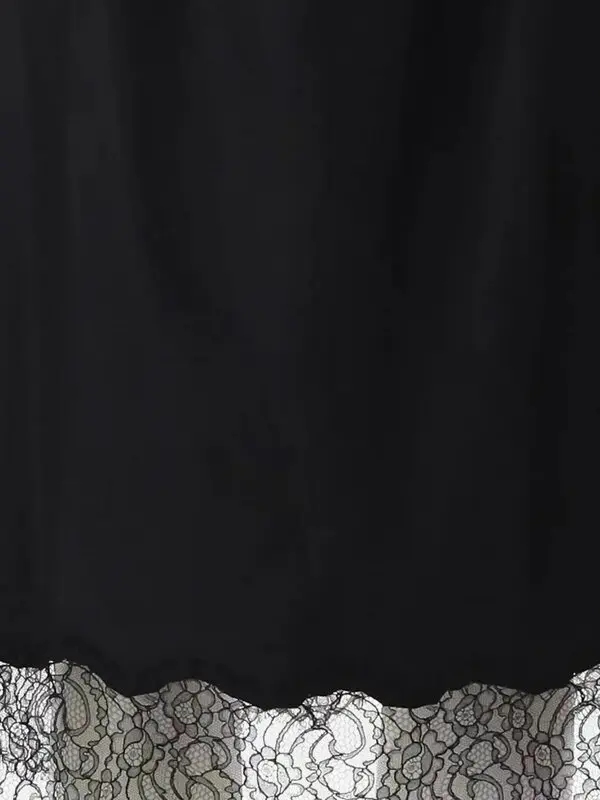 Carven Lace-trimmed Wool Skirt - Black