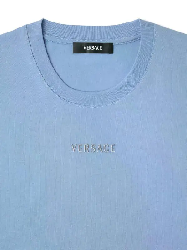 Versace Embroidered Cotton-jersey Slim T-shirt