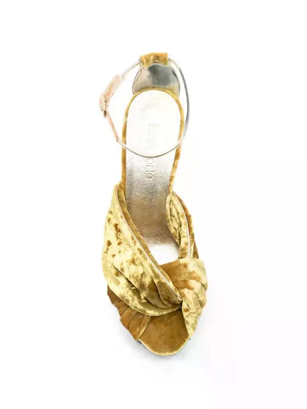 FORTE_FORTE Velvet-effect Buckled Sandals