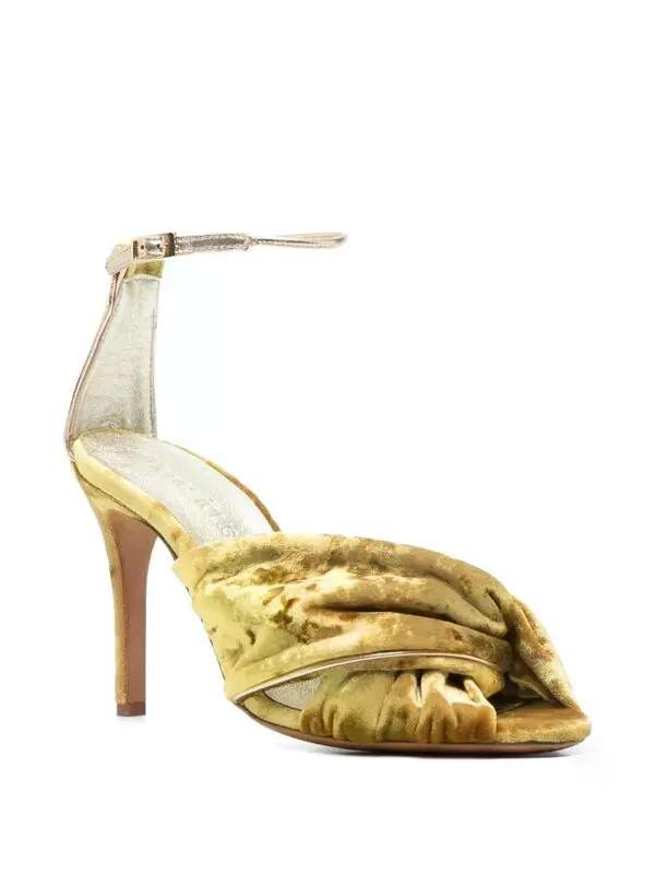 FORTE_FORTE Velvet Effect Buckled Stiletto Sandals