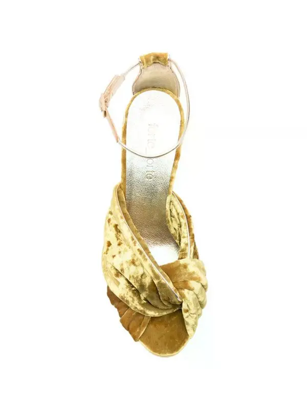 FORTE_FORTE Velvet Effect Buckled Stiletto Sandals