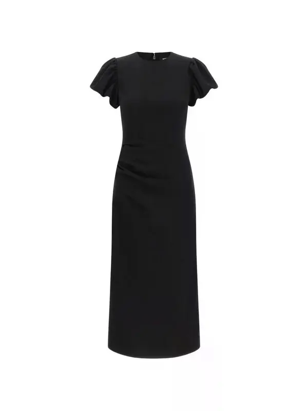 ROTATE BY BIRGER CHRISTENSEN Draped Puff-sleeve Dress - Black