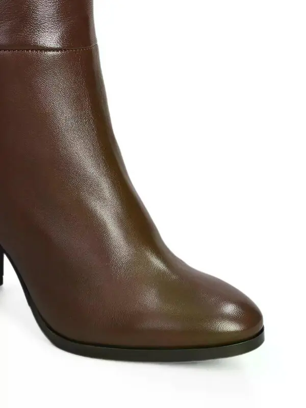 JULIE DEE Side-zip Leather Boots