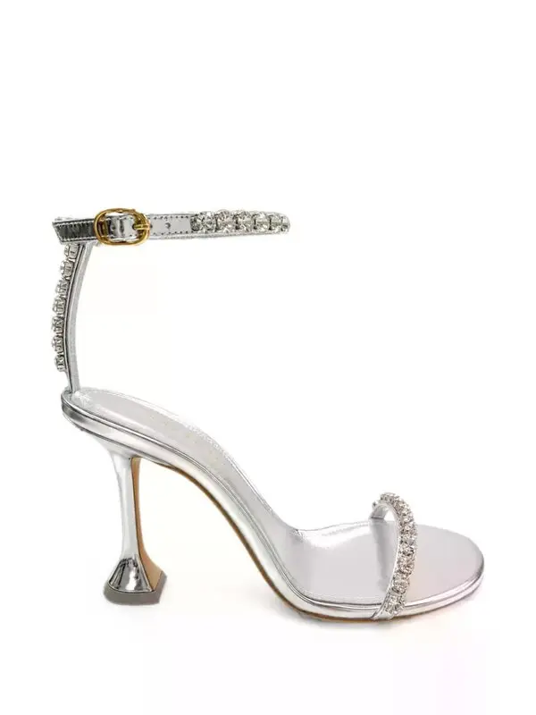 Amina Muaddi Gigi Crystal-embellished Sandals - Silver