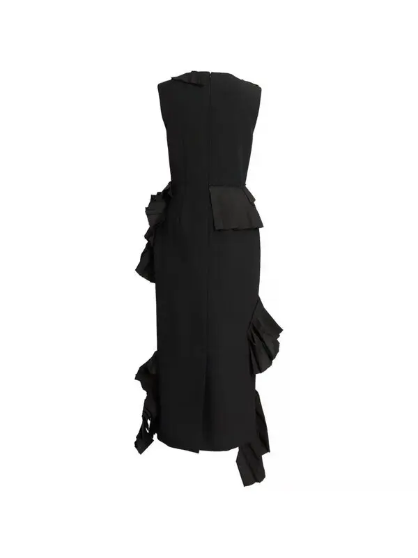 Erdem Embroidered Ruffled Dress