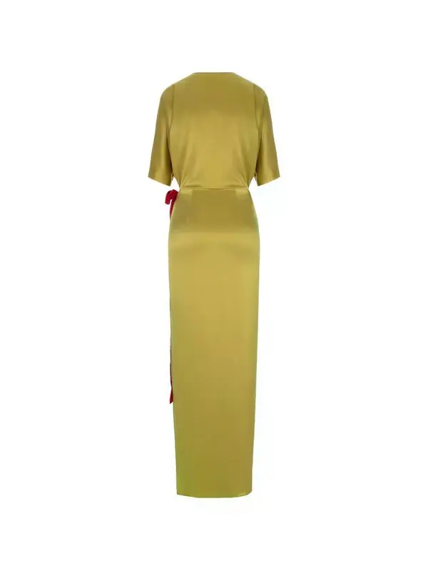 V:PM ATELIER Maxi Draped Contrast-trim Dress