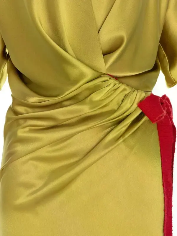 V:PM ATELIER Maxi Draped Contrast-trim Dress
