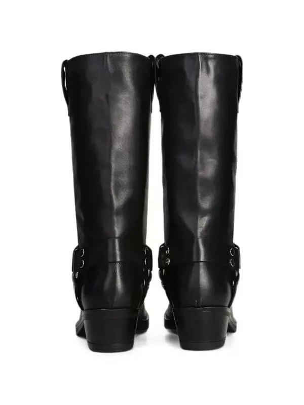 JULIE DEE Harness Square-toe Biker Boots