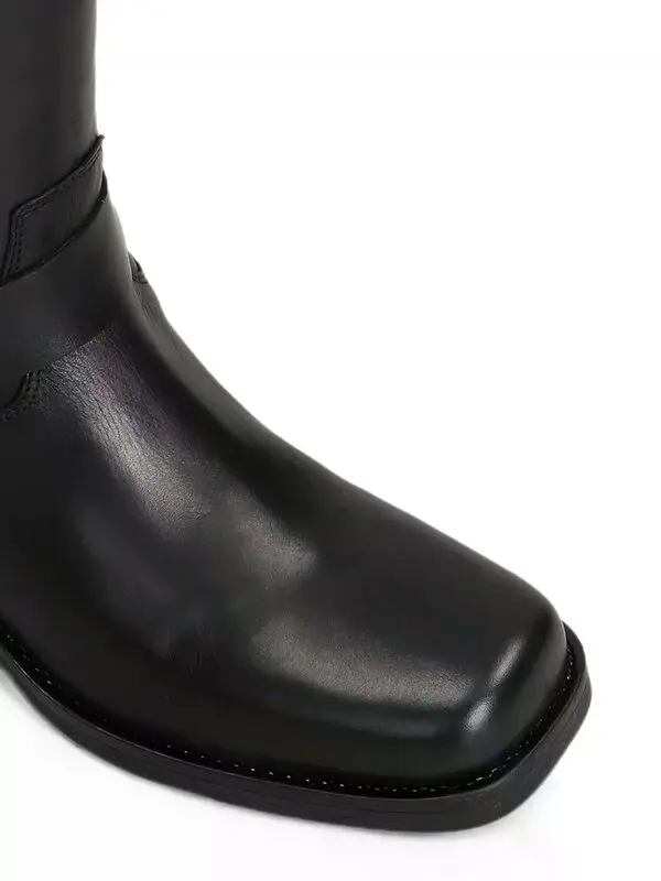 JULIE DEE Harness Square-toe Biker Boots