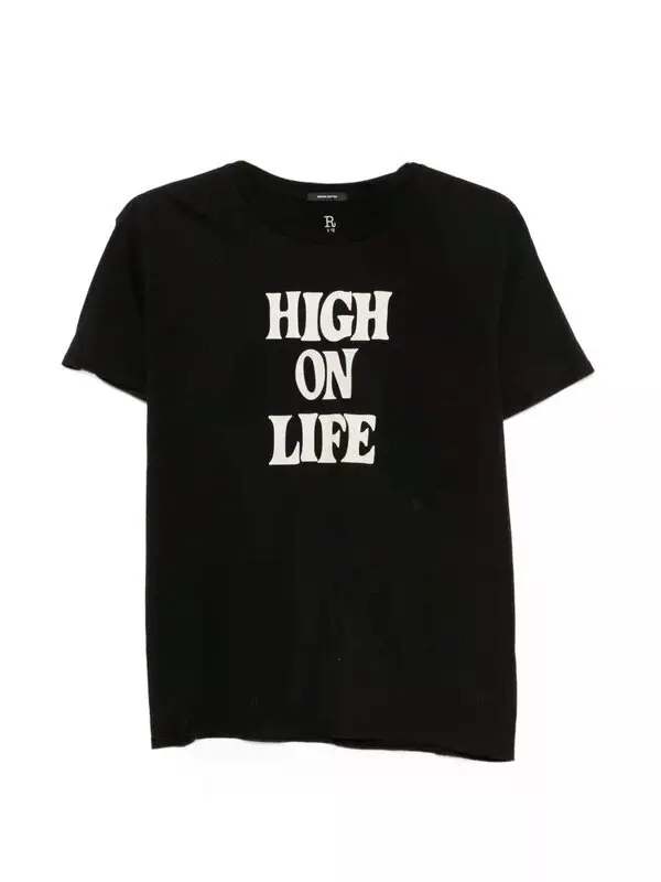 R13 Slogan-print T-shirt - Black