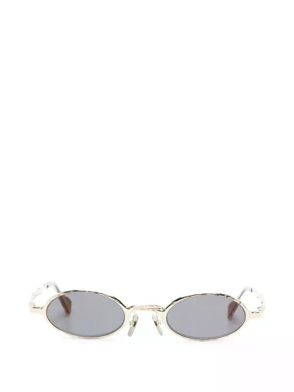 KUBORAUM Hammered-effect Oval-frame Sunglasses