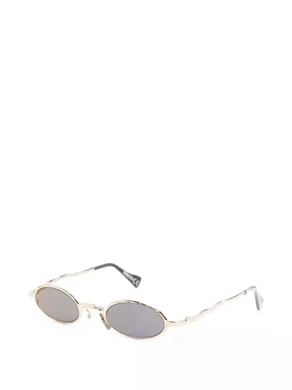 KUBORAUM Hammered-effect Oval-frame Sunglasses